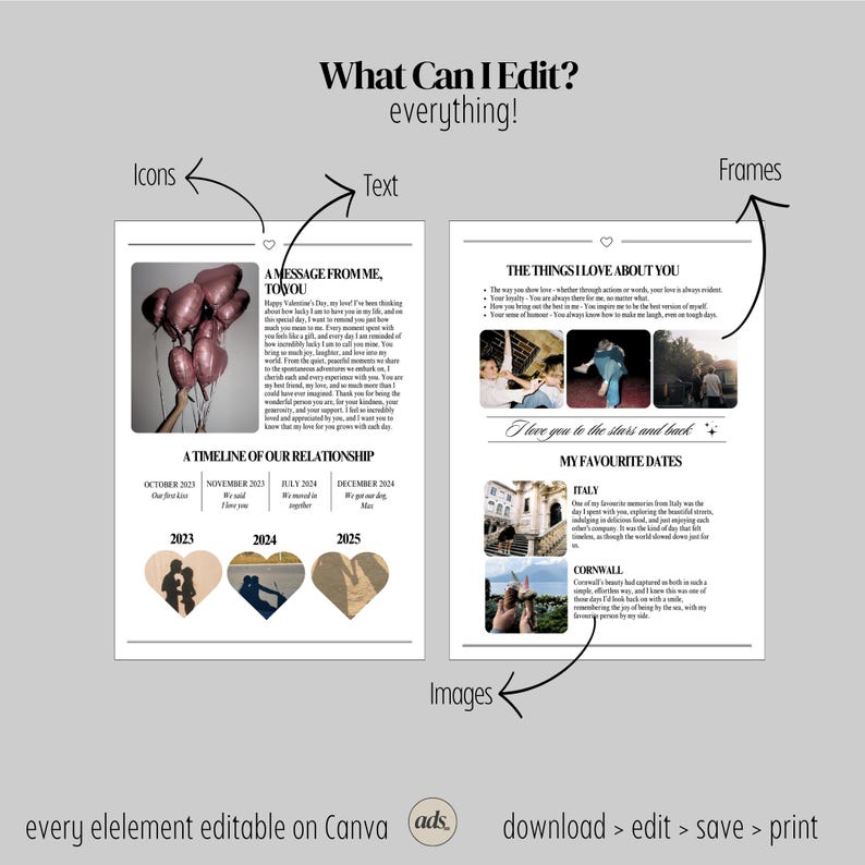 Personalised Valentine's Day Newspaper Template: Editable Canva Design ...