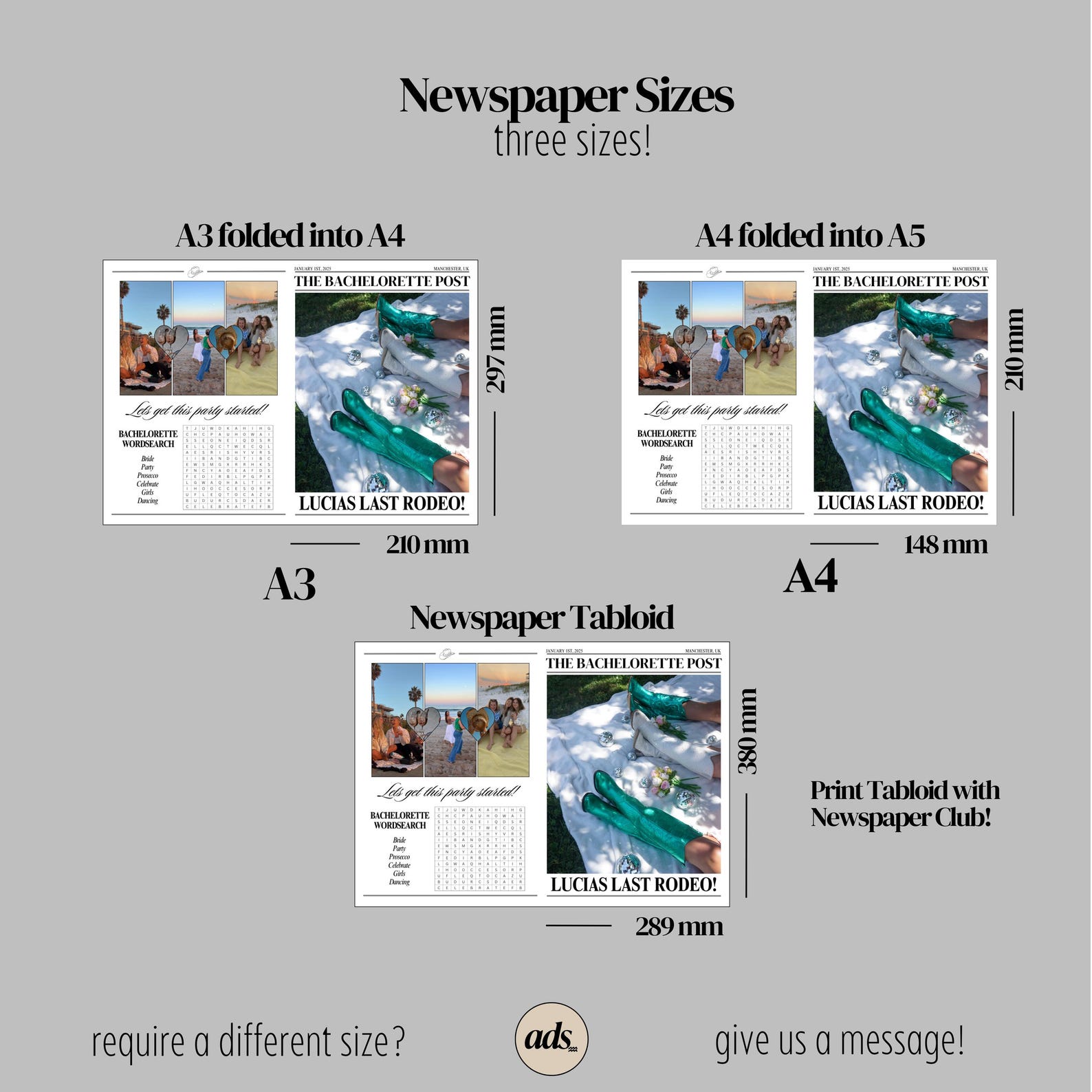 Bachelorette Party Newspaper Template: Editable Canva Hen Party ...