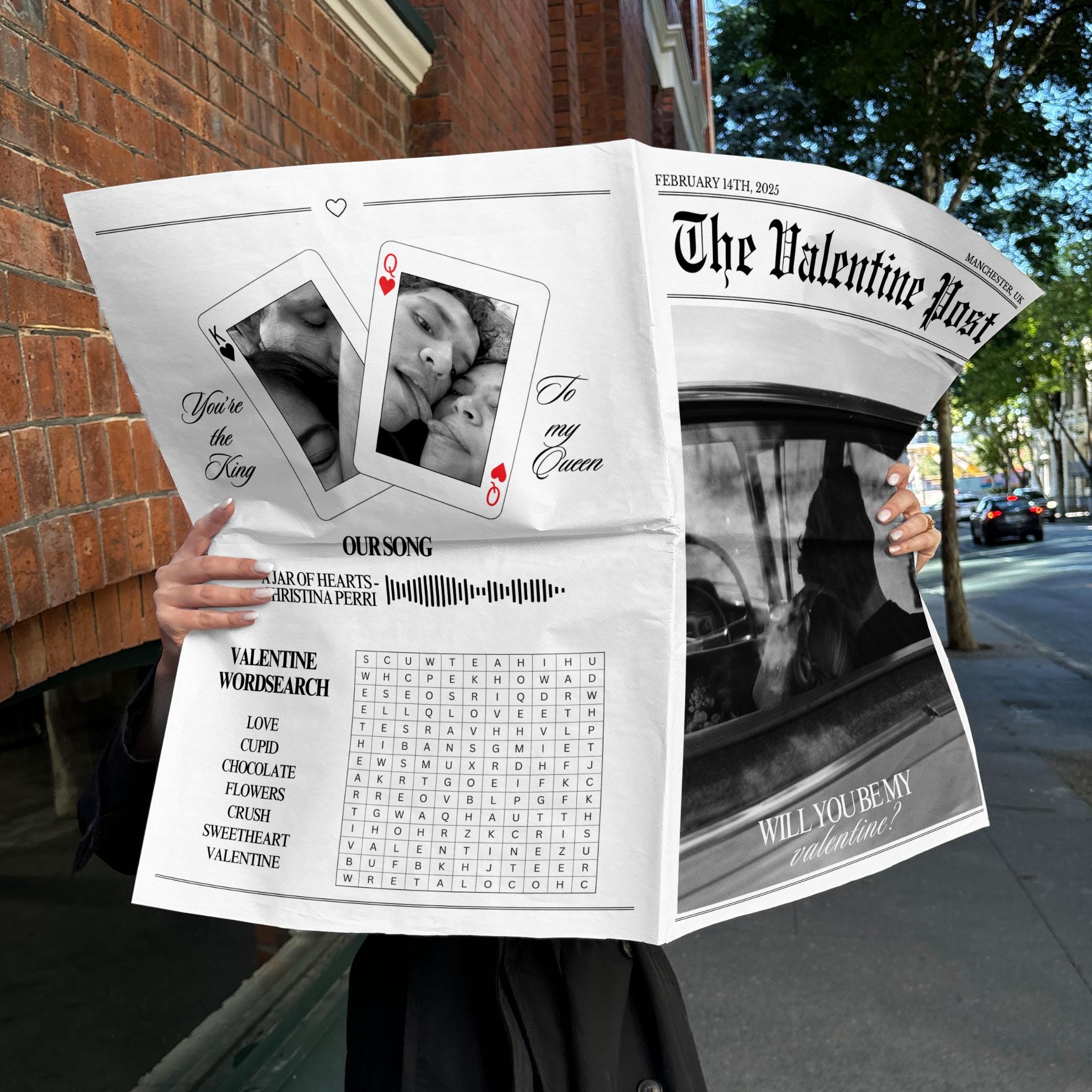 Personalised Valentine's Day Newspaper Template: Editable Canva Design ...