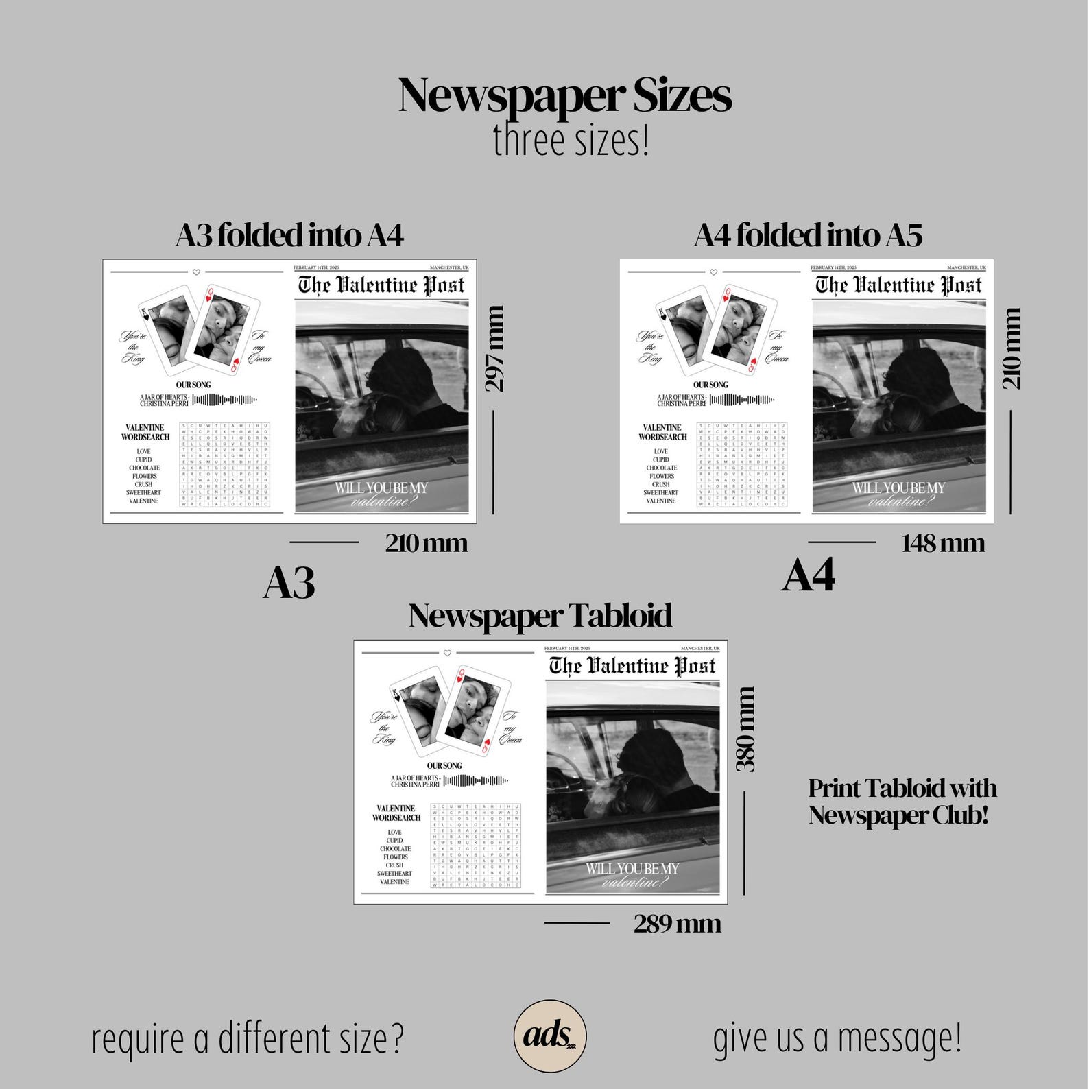 Personalised Valentine's Day Newspaper Template: Editable Canva Design ...