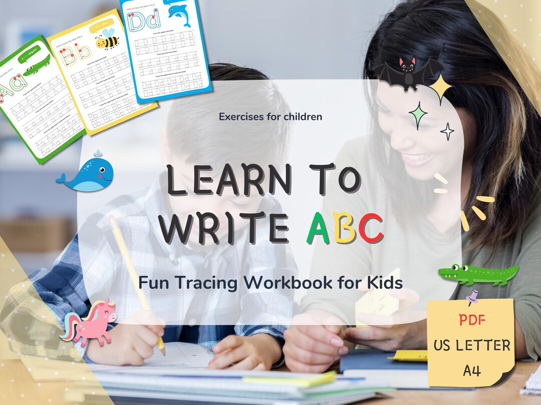Alphabet Tracing Worksheets – A Creative ABC Writing Activity - Etsy