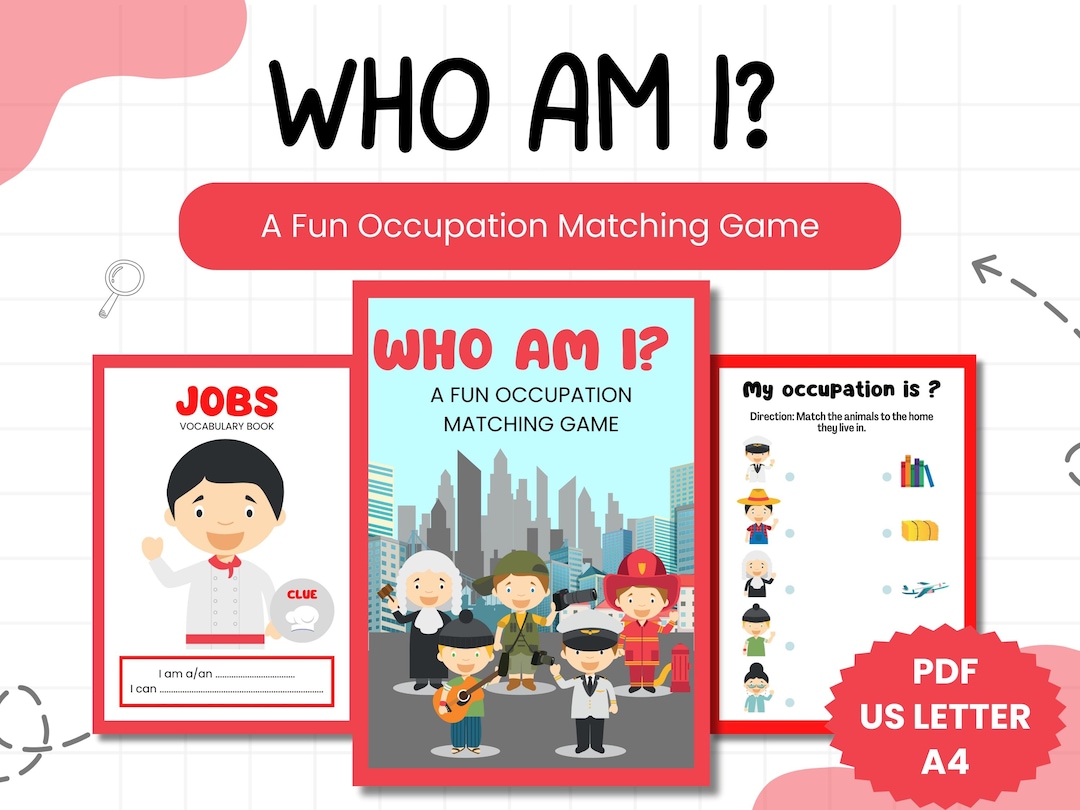 Who Am I? Job Matching Activity | Fun Careers and Professions Game for ...