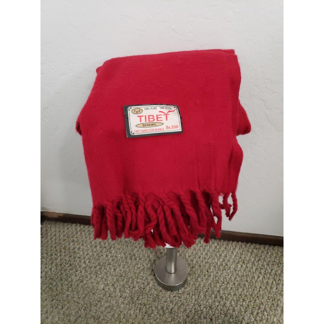 Handwoven Tibetan Yak Wool Shawl, Cozy Lap Blanket, Soft Warm Red - Etsy UK