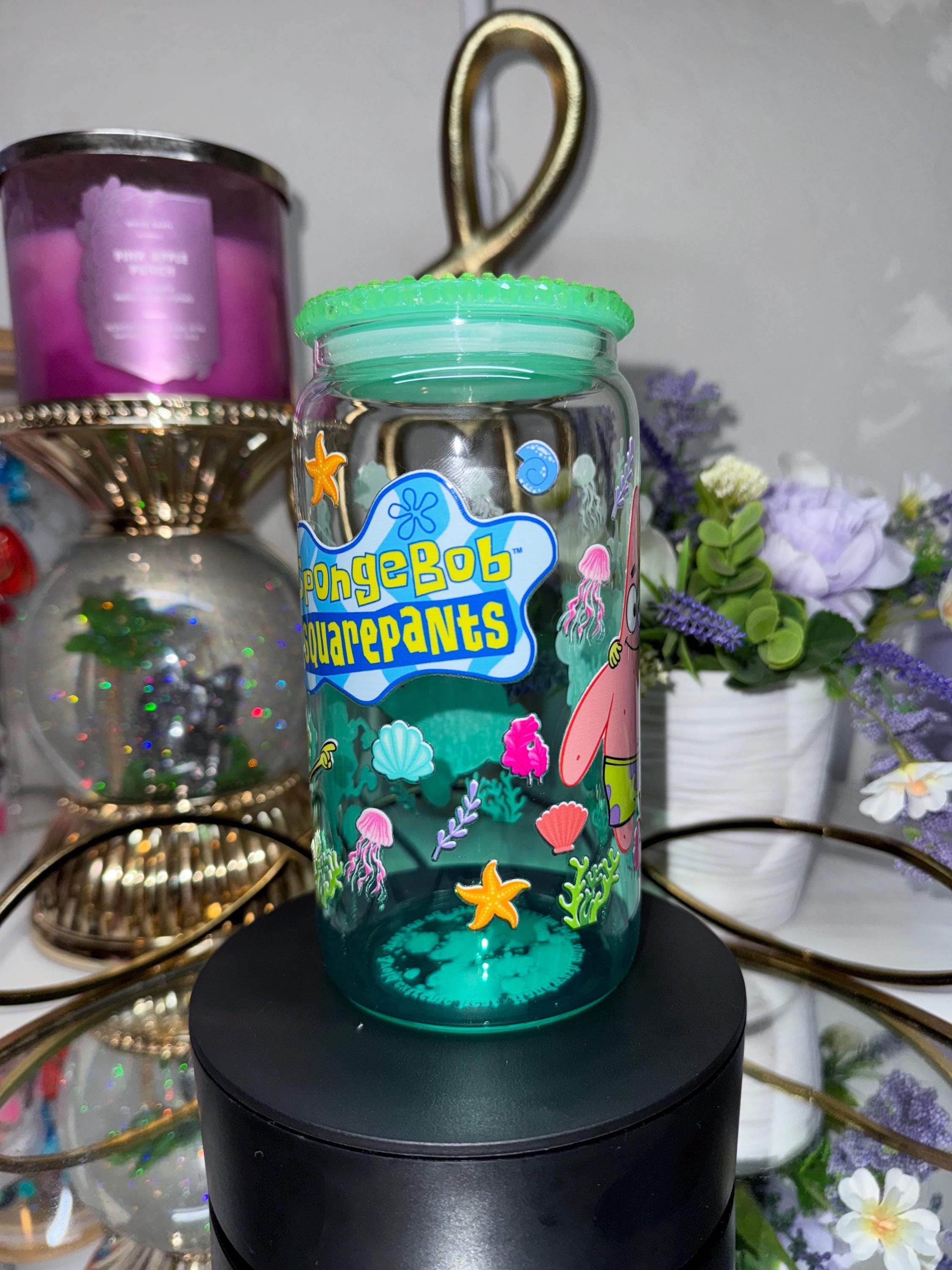 Spongebob Glow Glass Cup - Etsy