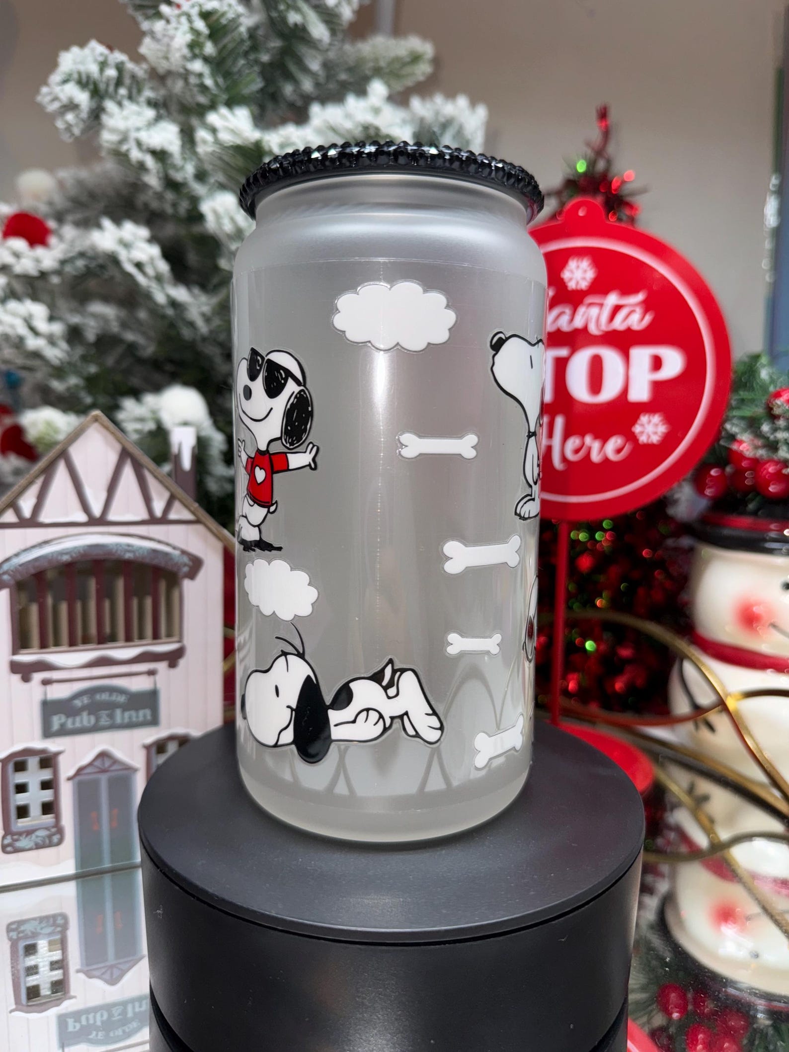 Cool Snoopy Glass Cup - Etsy