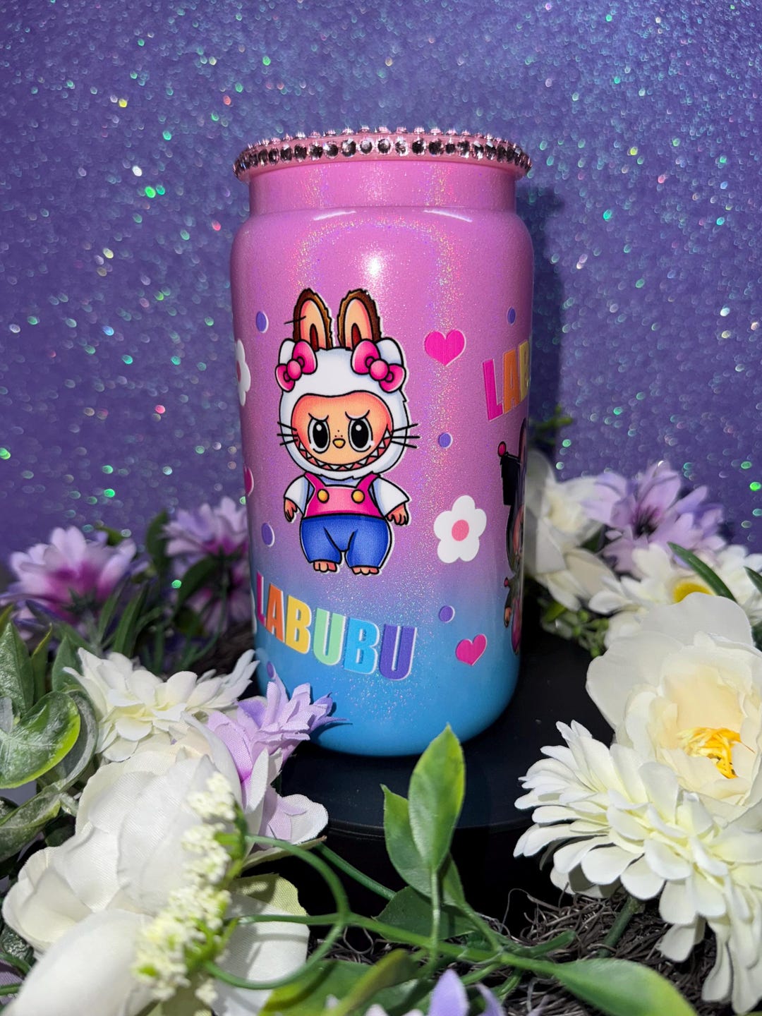 Labubu Glass Cup - Etsy