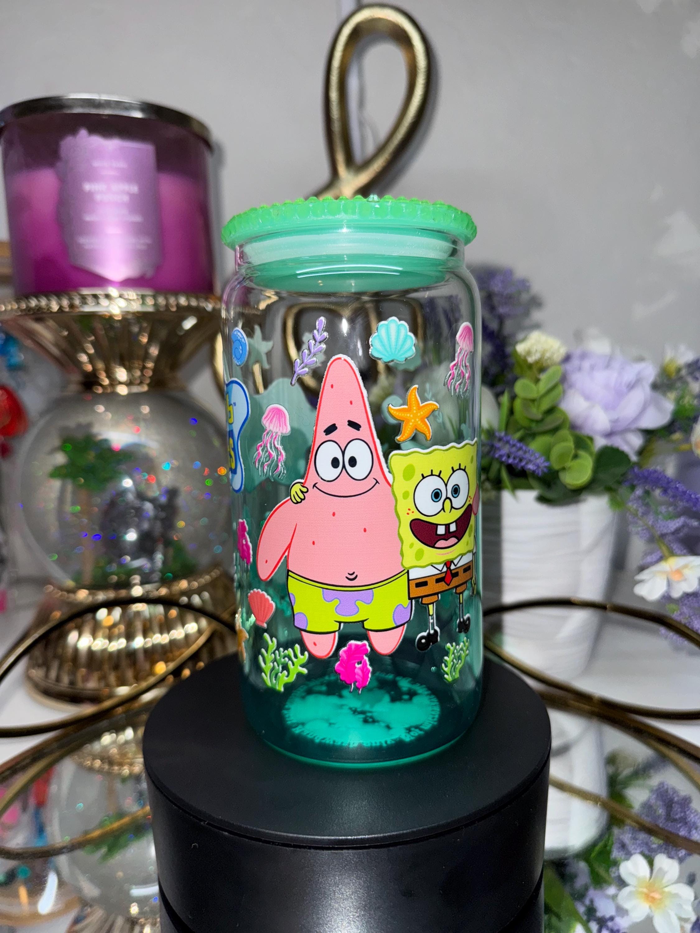 Spongebob Glow Glass Cup - Etsy