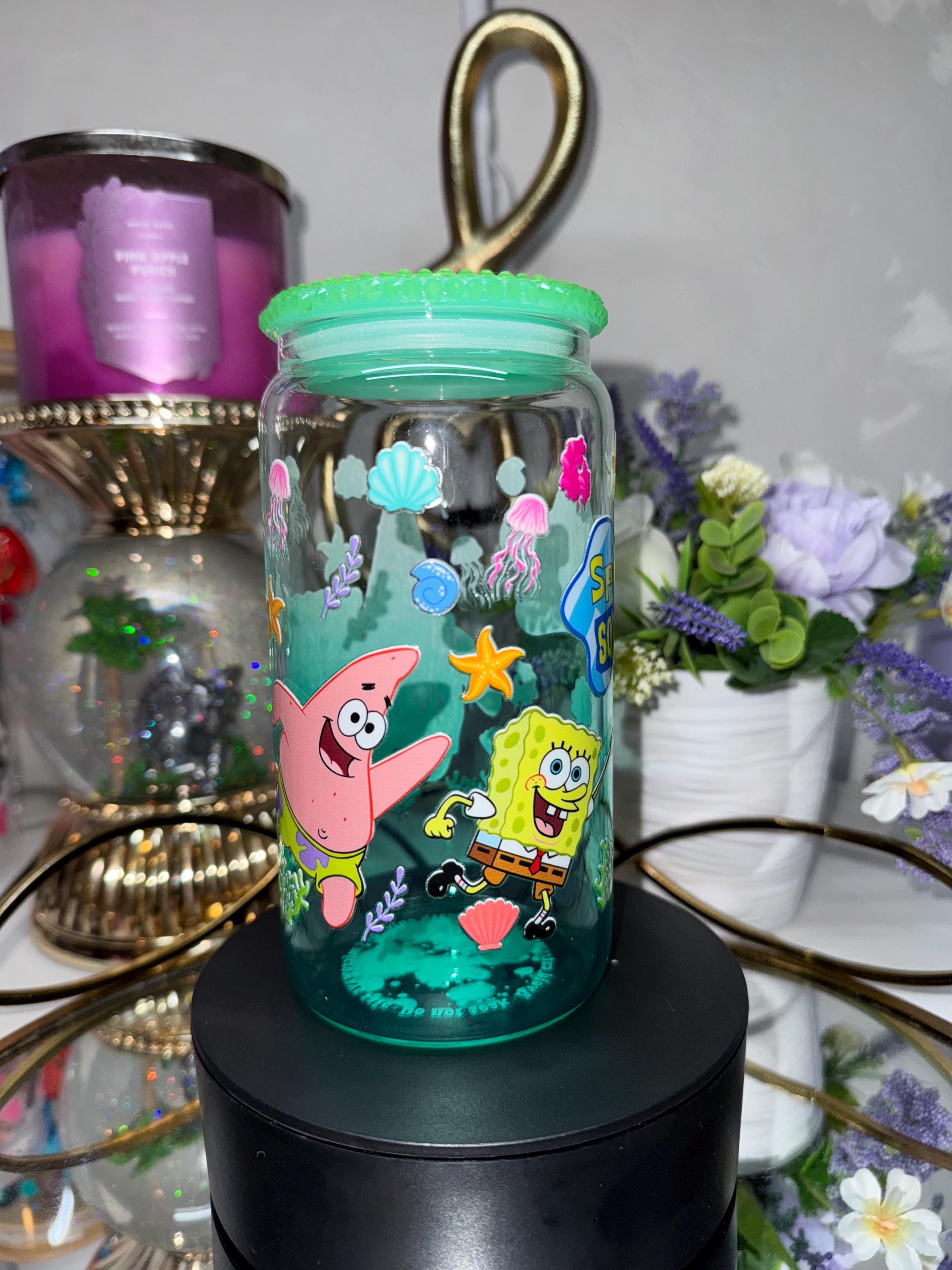 Spongebob Glow Glass Cup - Etsy