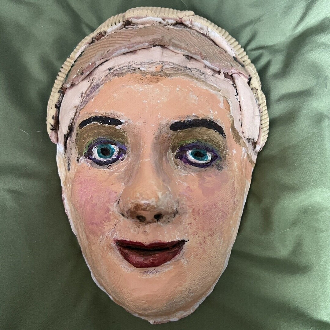 1961 Alice R Clay Mask Woman Face Artist Signed Studio Pottery 9 X 7 - Etsy