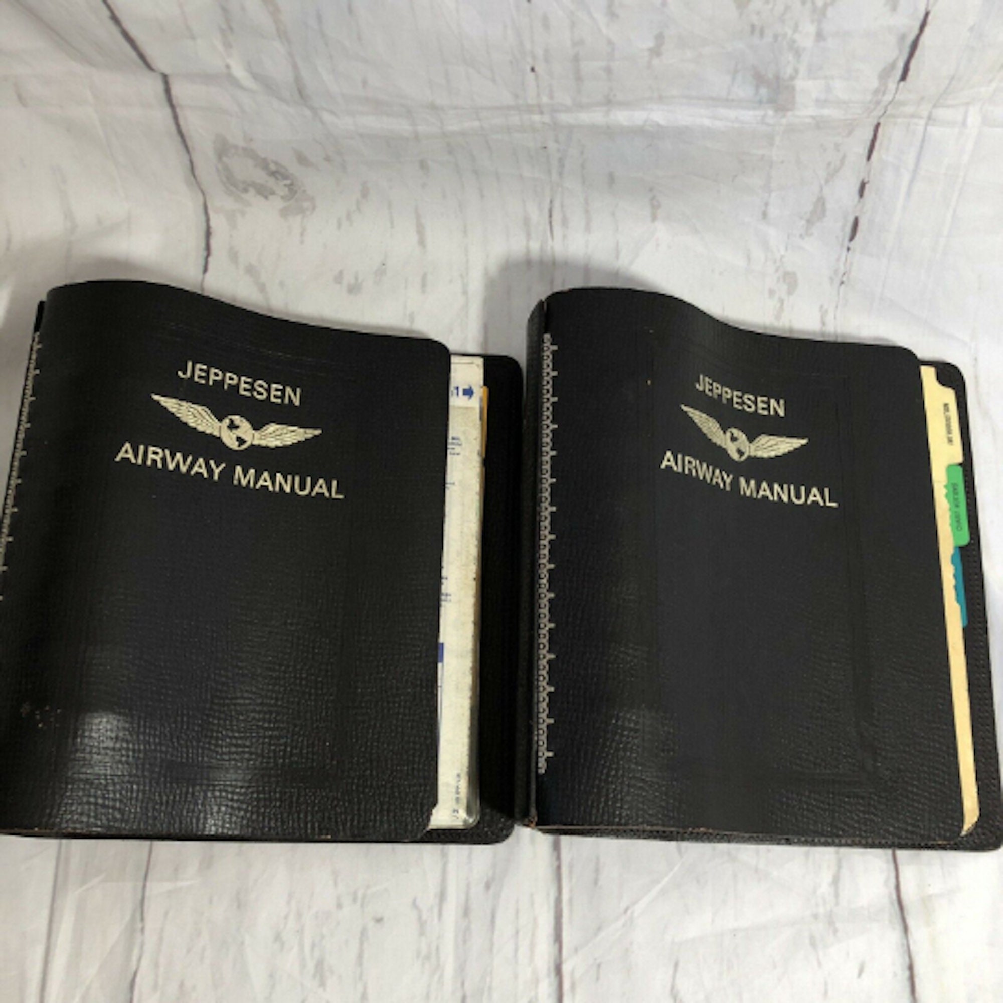 Jeppesen Airway Flight Binders 2 Black Leather With Gold Text - Etsy