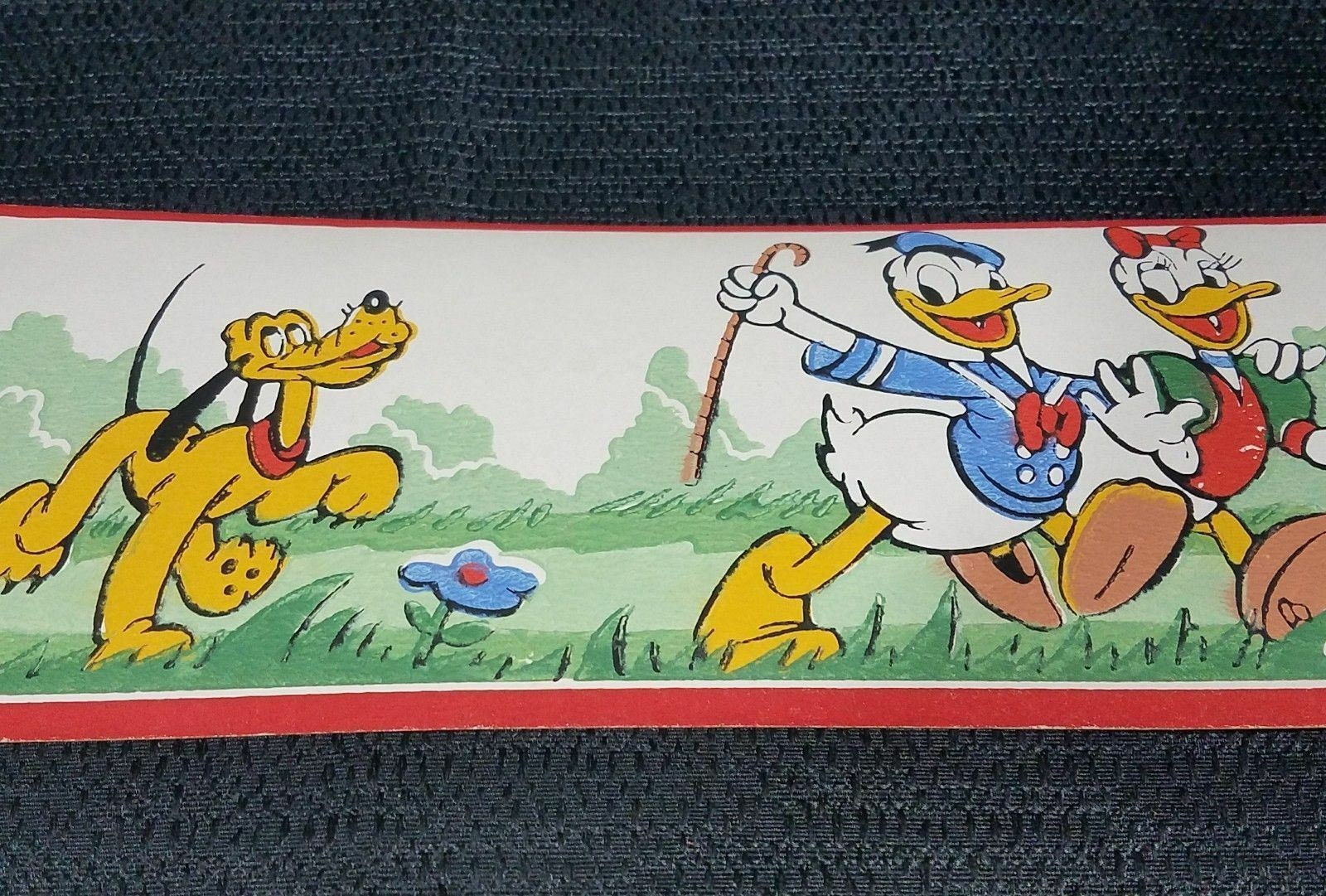 Vintage 1940 Dex Colored Wallpaper Boarder Walt Disney Donald Daisy ...