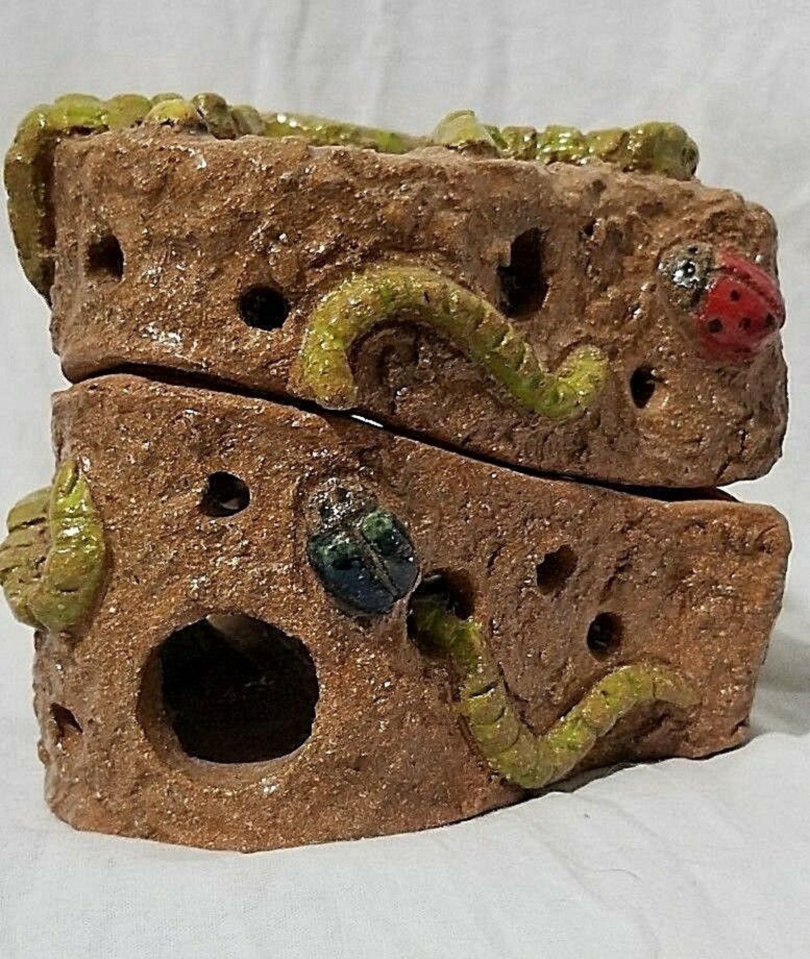 Studio Art the Box of Bugs Ceramic Pottery Signed Worms Bugs - Etsy