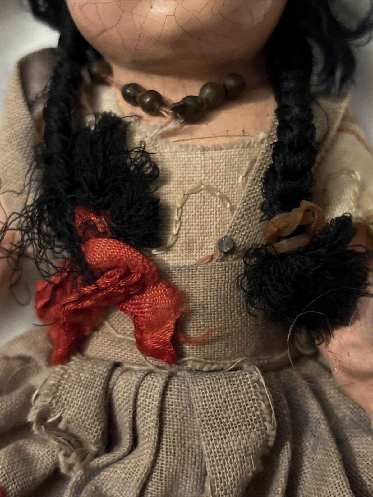 Antique Composite Doll: Hand-painted Face, Original Dress - Etsy