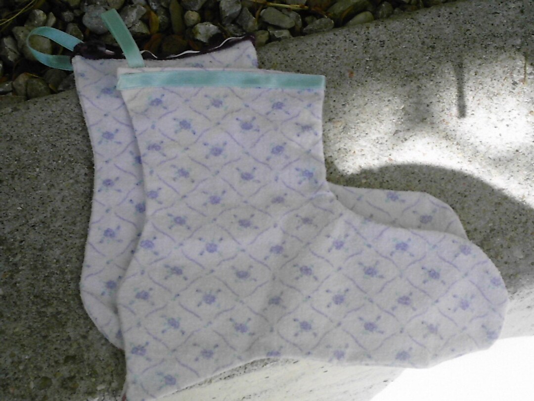 Set of Two Upcycled Stockings - Etsy