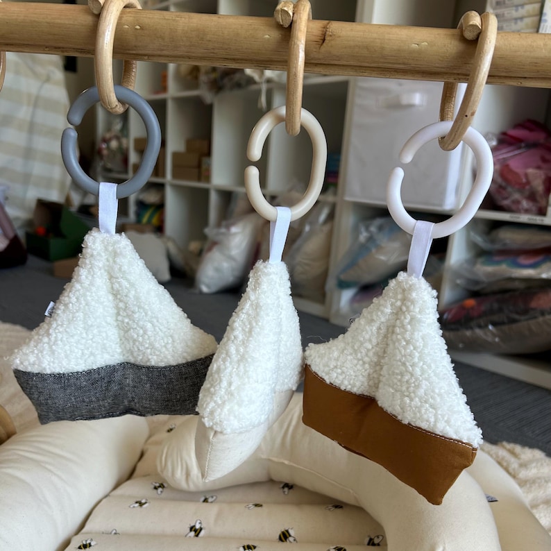 Hanging Rattle Boat | Sensory Baby Toy With Baby Link - Etsy