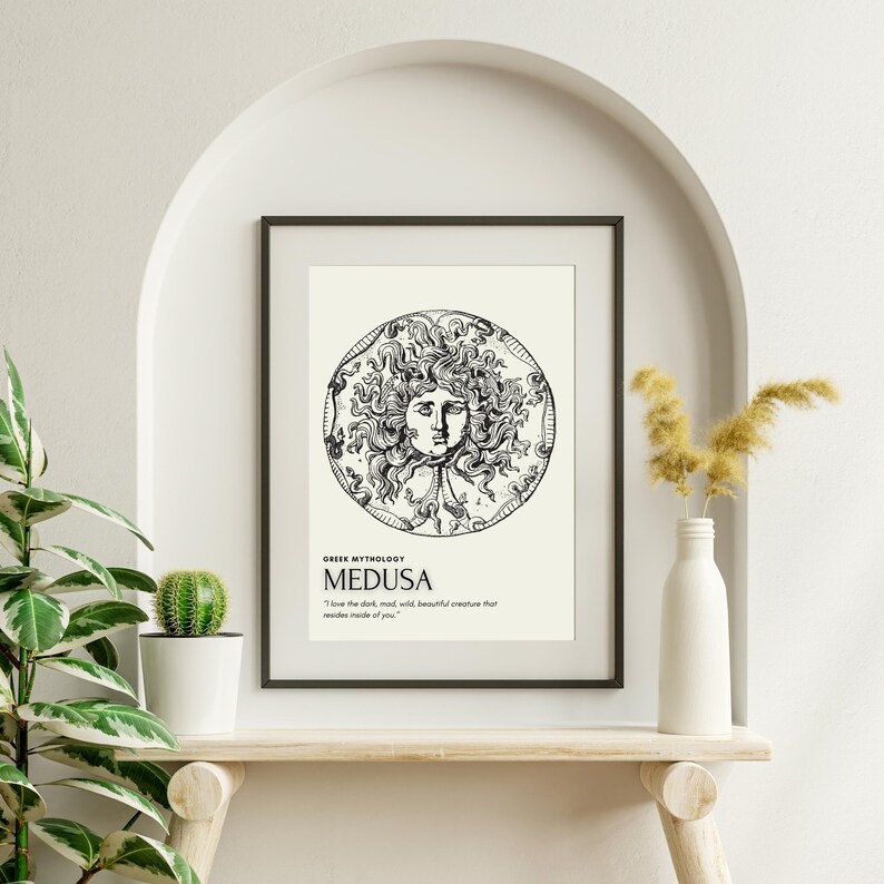 Medusa Printable Wall Art, Medusa Poster, Medusa Art Print, Greek Mythology Art, Greek Wall Art ...