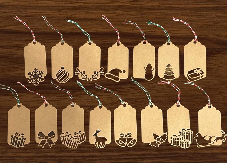 Handmade Rustic Christmas Gift Tags With Strings, Set of 15 - Etsy
