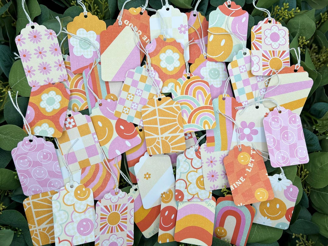 Handmade Retro Sunshine Gift Tags With Strings, Set of 20 - Etsy