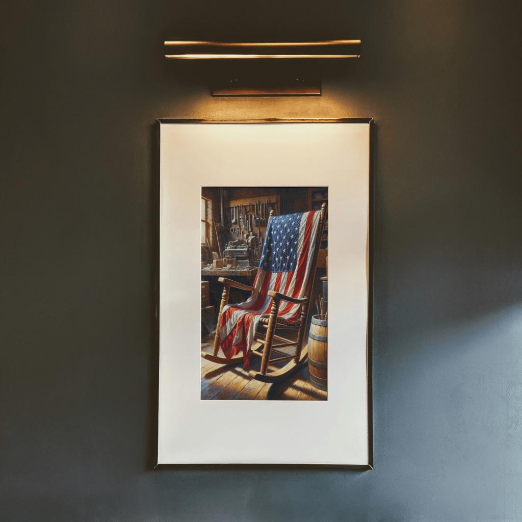 American Spirit: AI Art Featuring Flag Draped Over Rocking Chair ...