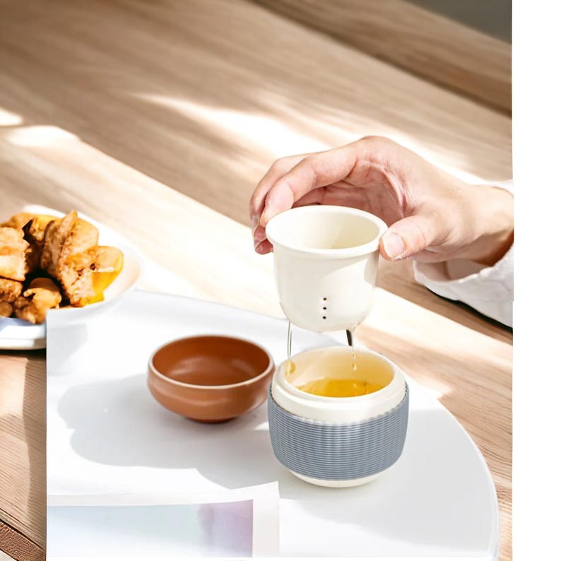 Portable Ceramic Tea Maker With Infuser 200ml Travel Tea Set Stylish ...