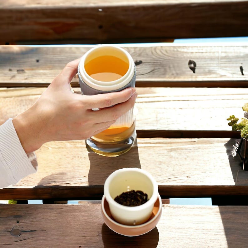 Portable Ceramic Tea Maker With Infuser 200ml Travel Tea Set Stylish ...