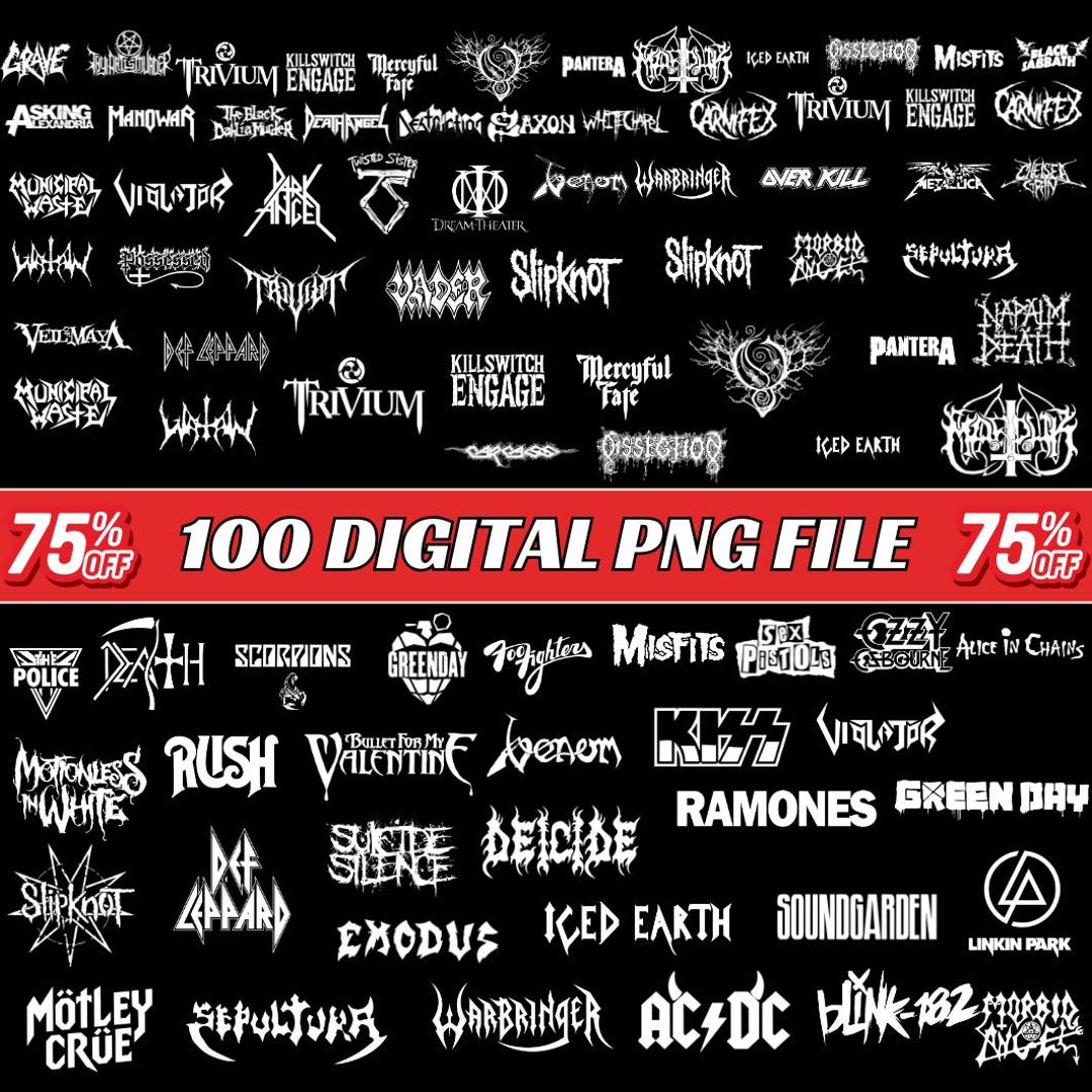Metal Band Design Bundle: DTF Sublimation & POD Graphics (digital ...