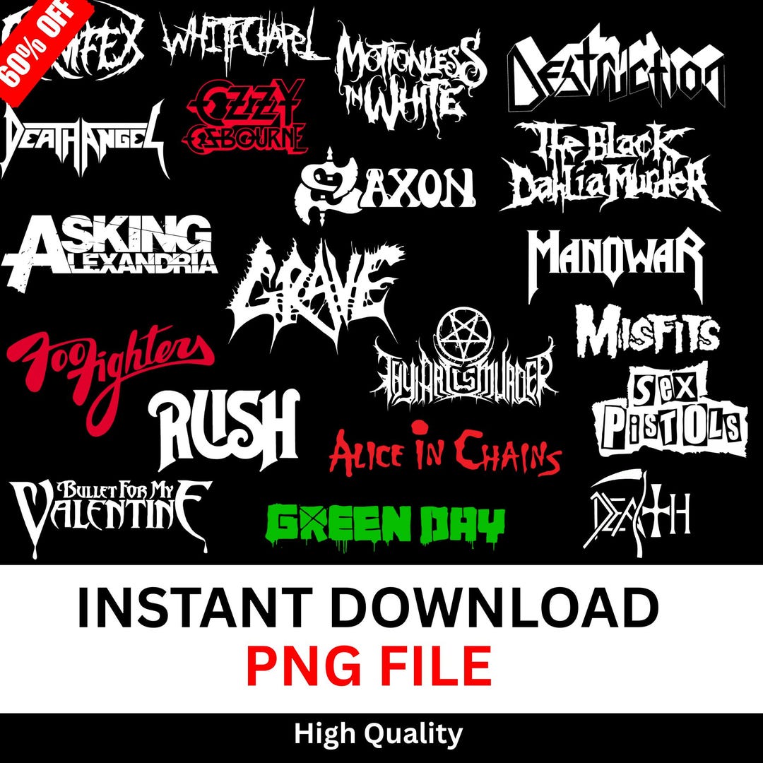 Heavy Metal Band Logo PNG Files: Sublimation Design (digital Download ...