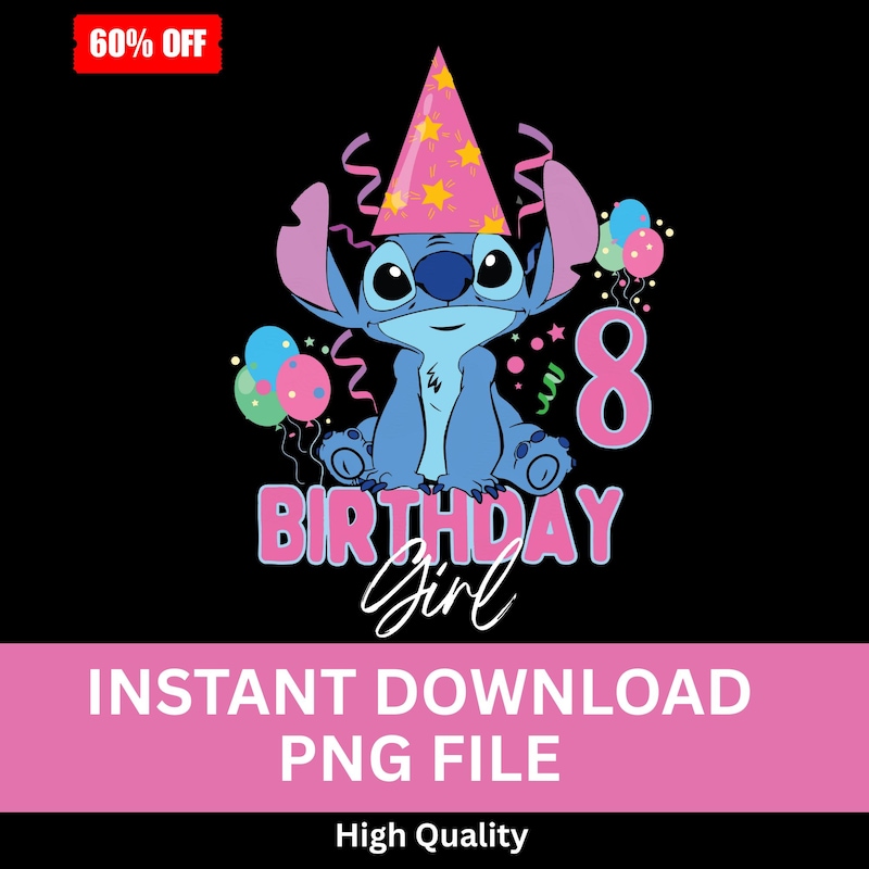 Stitch Happy Birthday Png - Etsy