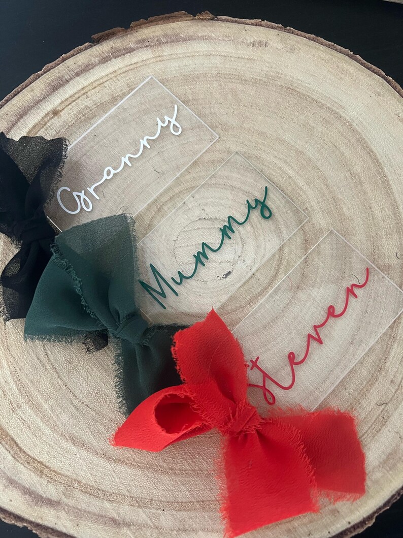 Acrylic Place Name, Table Names, Christmas Table Decor, Name Cards ...