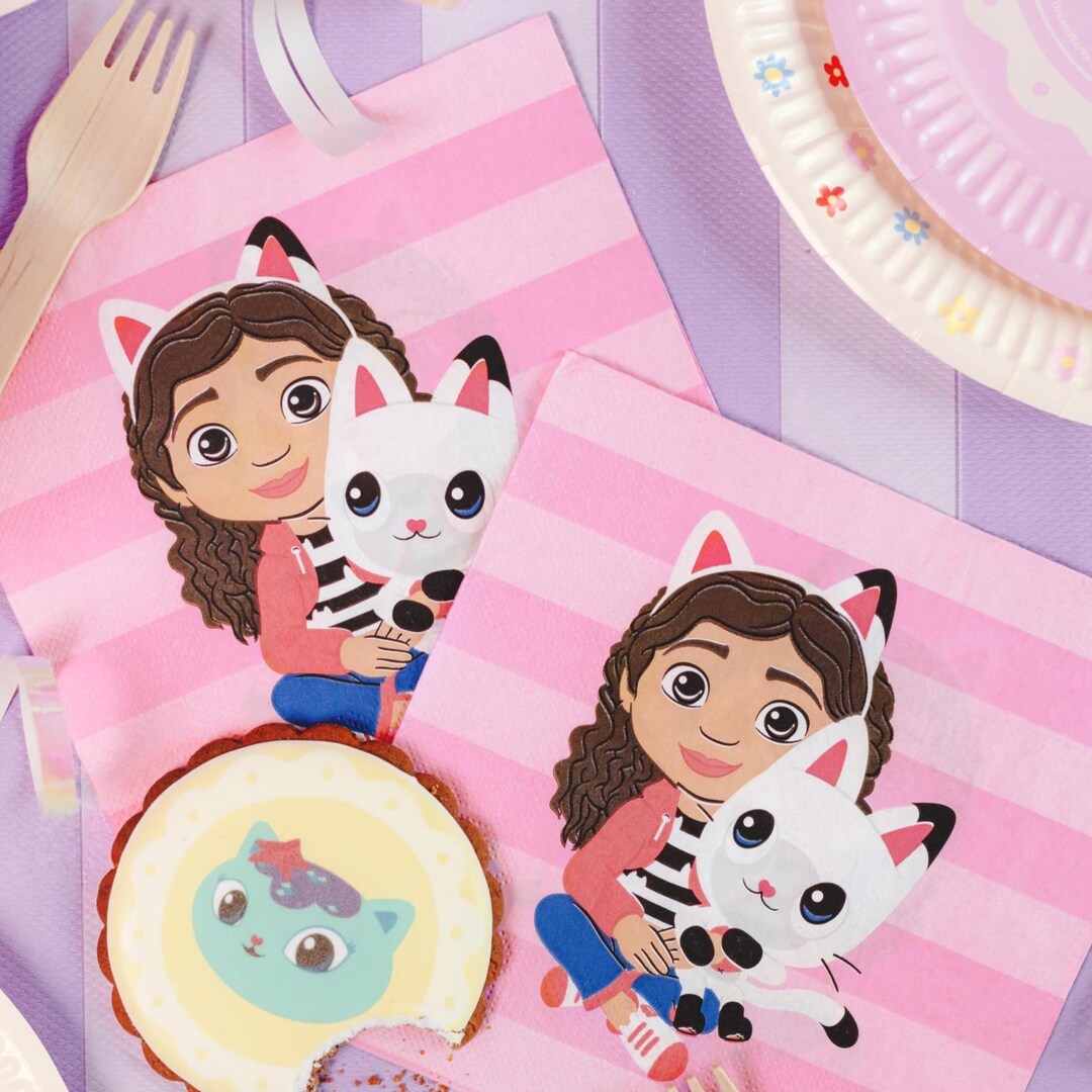GABBY'S DOLLHOUSE COLLECTION - Gabby and Panda Paw Napkins, Pink ...