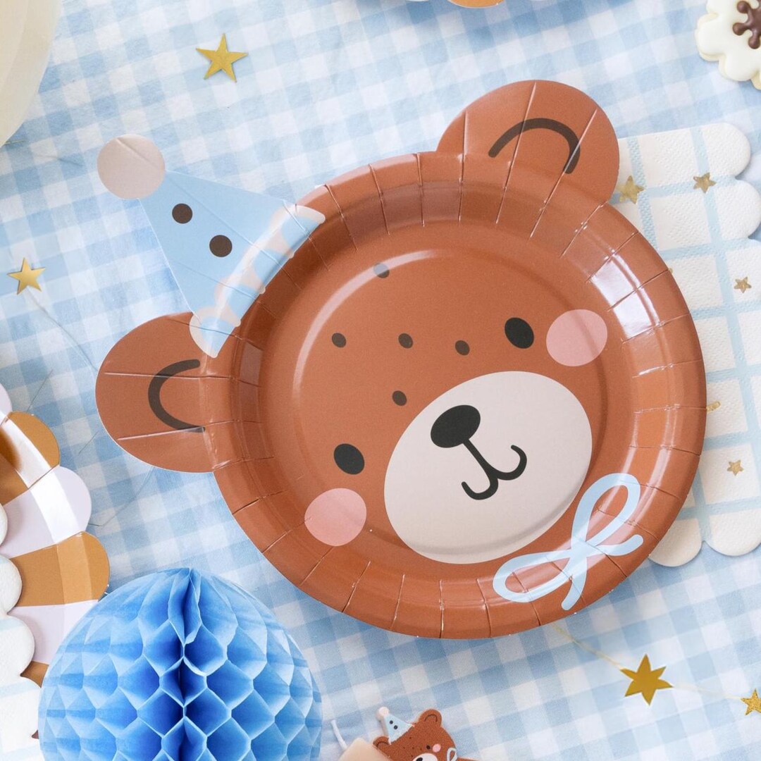 TEDDY COLLECTION - Teddy Bear Paper Plates, Set of 6 Plates, First ...