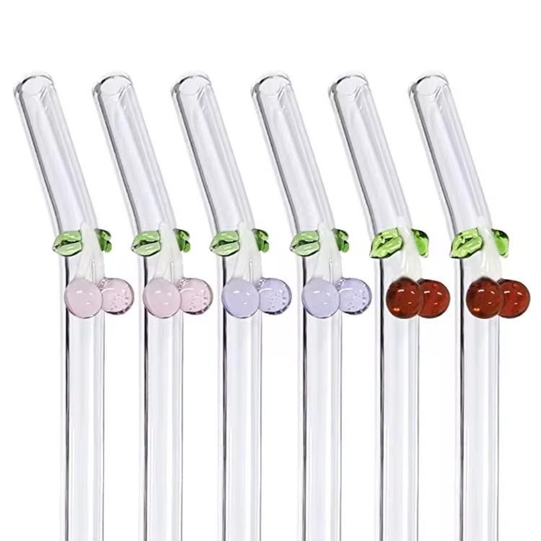 Reusable Glass Cherry Straw - Etsy