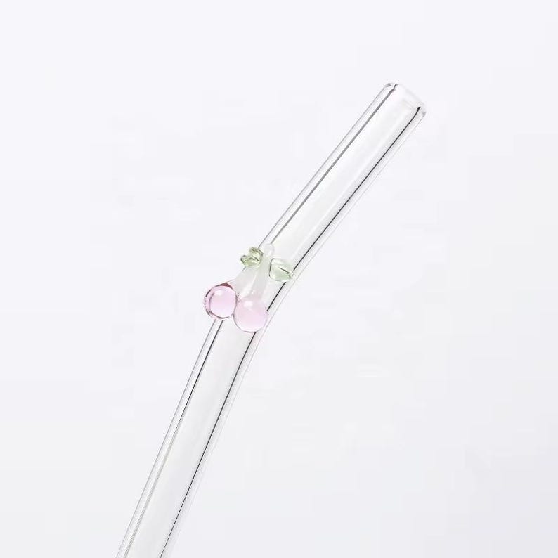 Reusable Glass Cherry Straw - Etsy