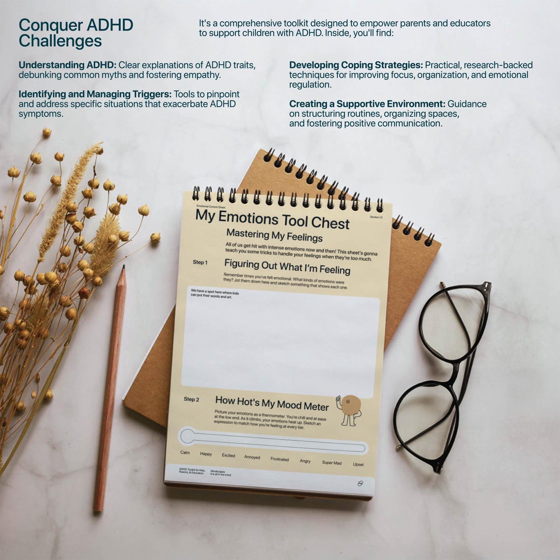 ADHD Toolkit for Kids, Parents, and Educators | ADHD Workbook | Therapy ...