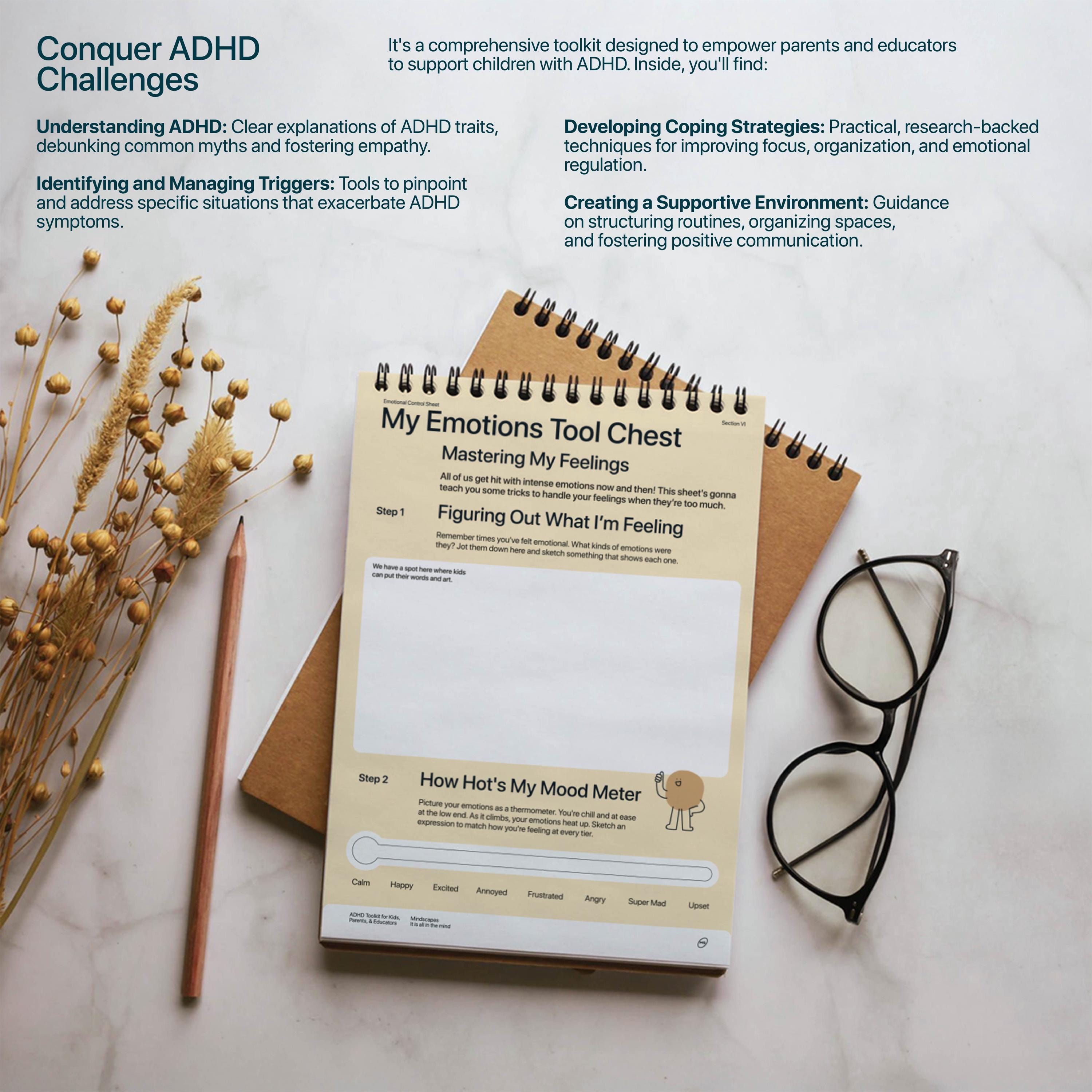 ADHD Toolkit for Kids, Parents, and Educators | ADHD Workbook | Therapy ...