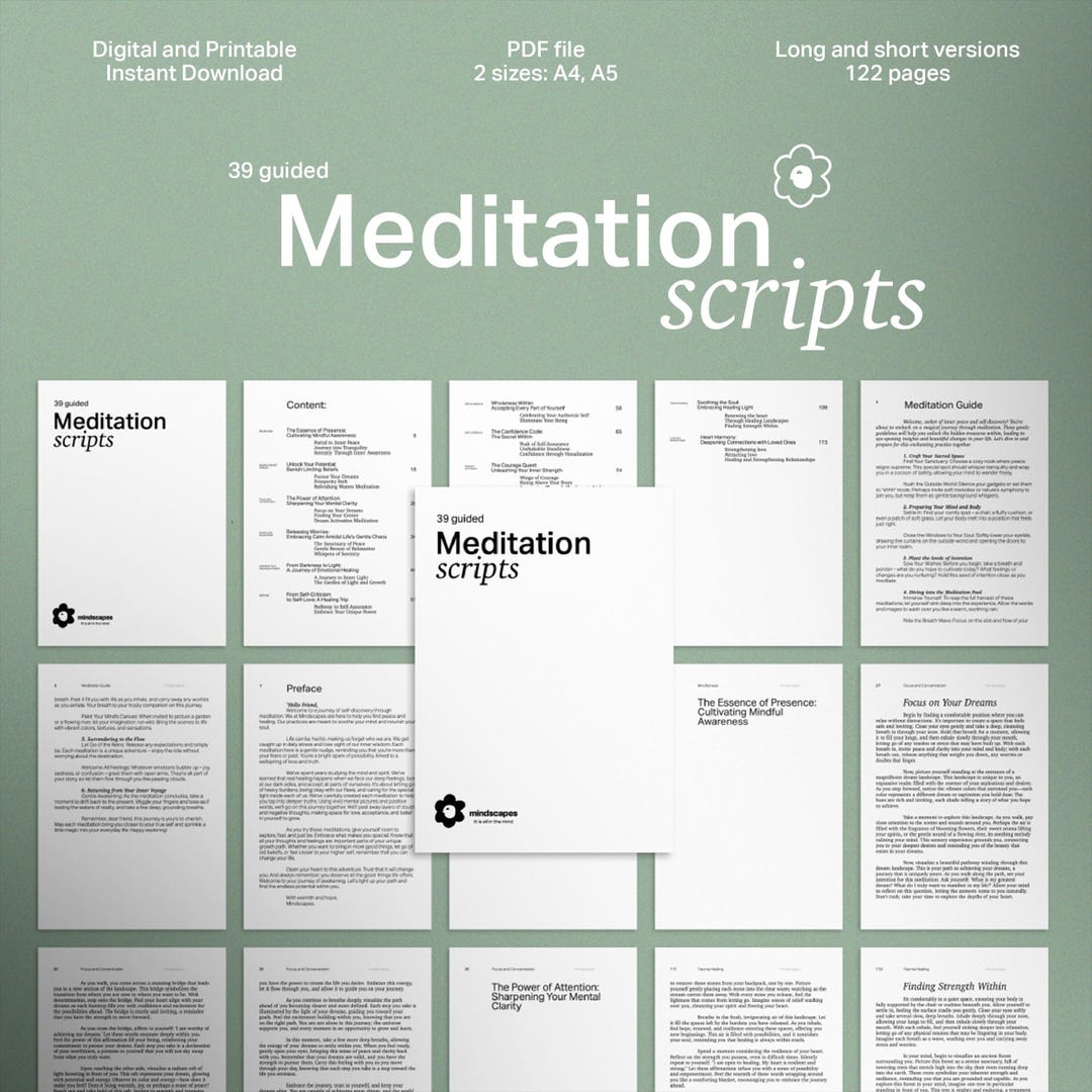 39 Guided Meditation Scripts | Therapy Bundle | Trauma Healing ...