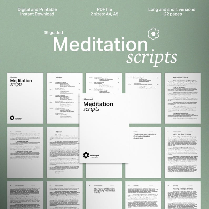 39 Guided Meditation Scripts | Therapy Bundle | Trauma Healing ...