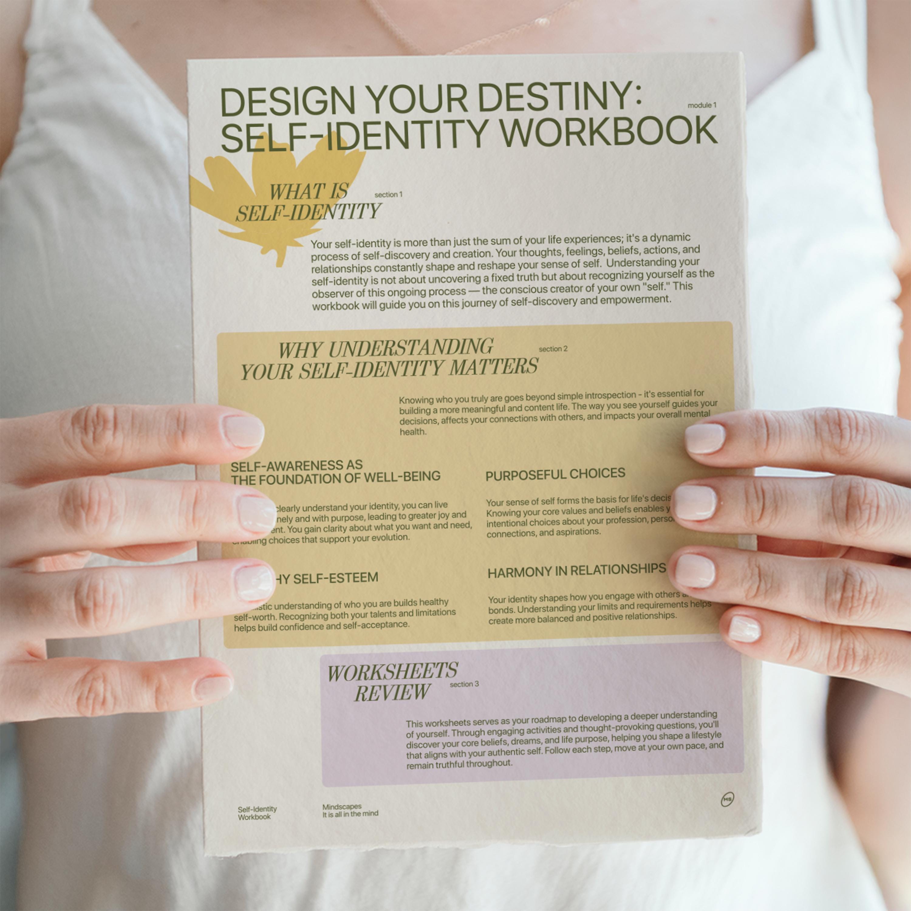 Self-identity Workbook | Self Esteem | Therapy Tools | Mental Health ...