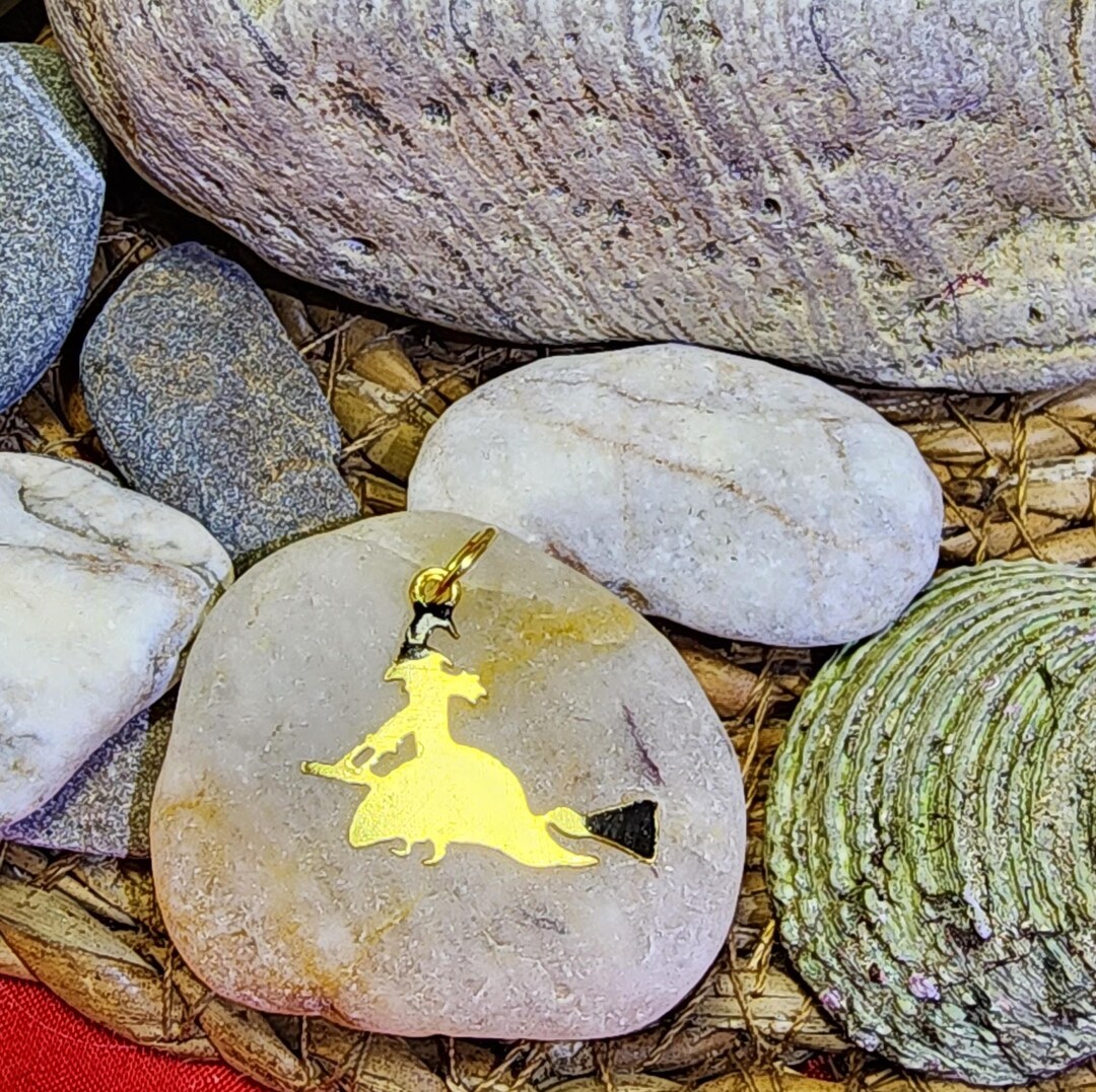 925 Sterling Silver Witch Vintage Pendant Halloween Gift Handmade Witch ...