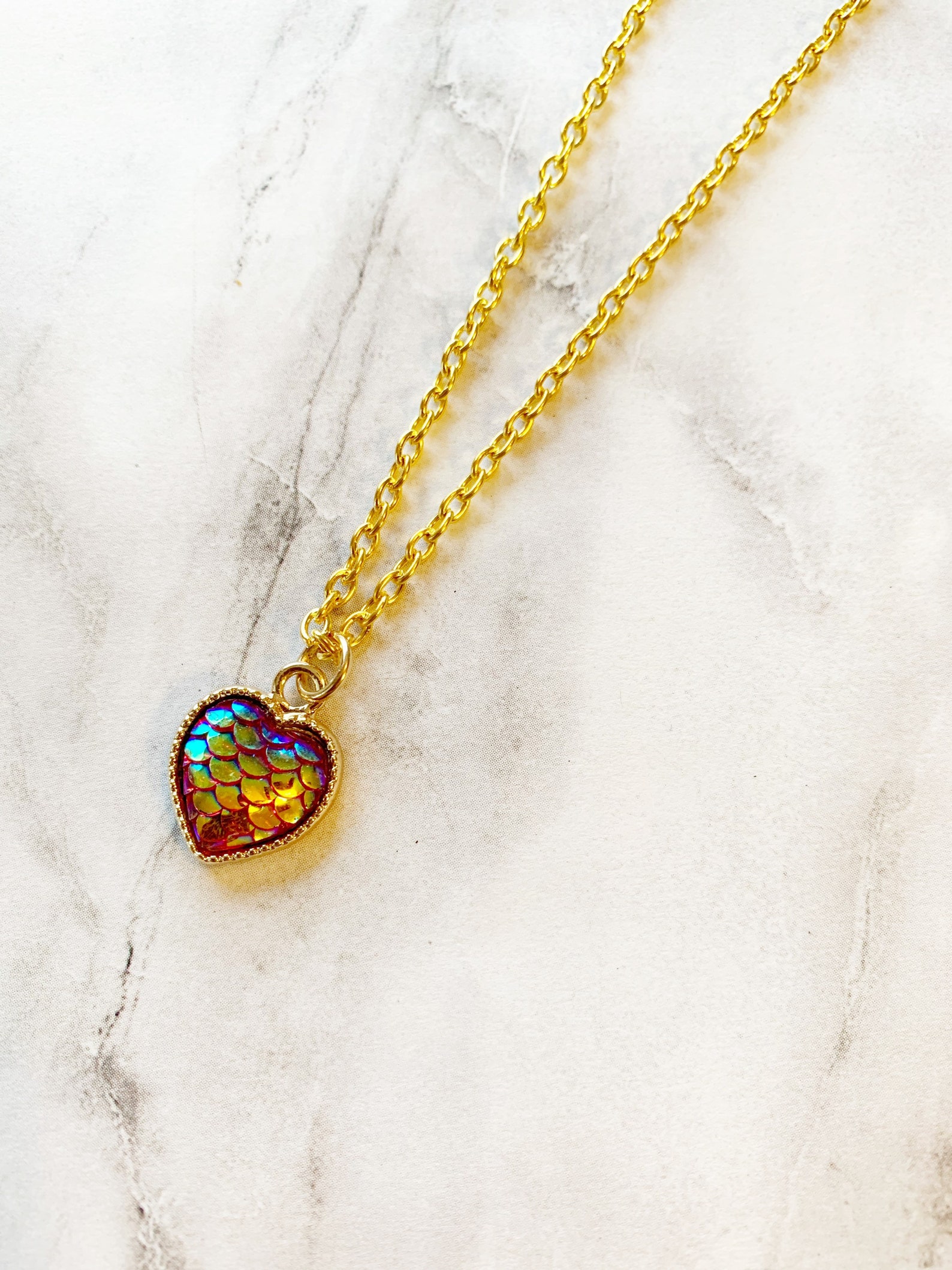 Mermaid Necklace. Heart Necklace. Mermaid Heart Necklace. - Etsy