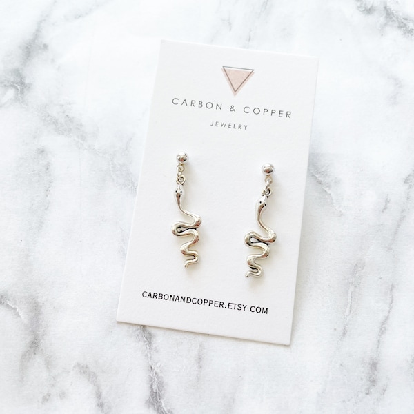 Silver Snake Earrings - Etsy