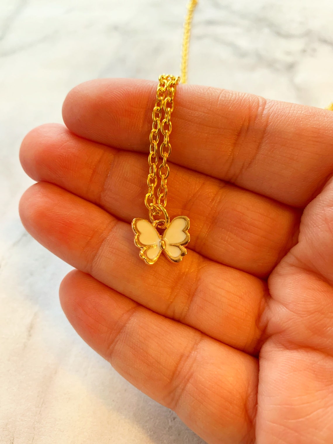 Butterfly Necklace. Dainty Butterfly Necklace. Butterfly | Etsy