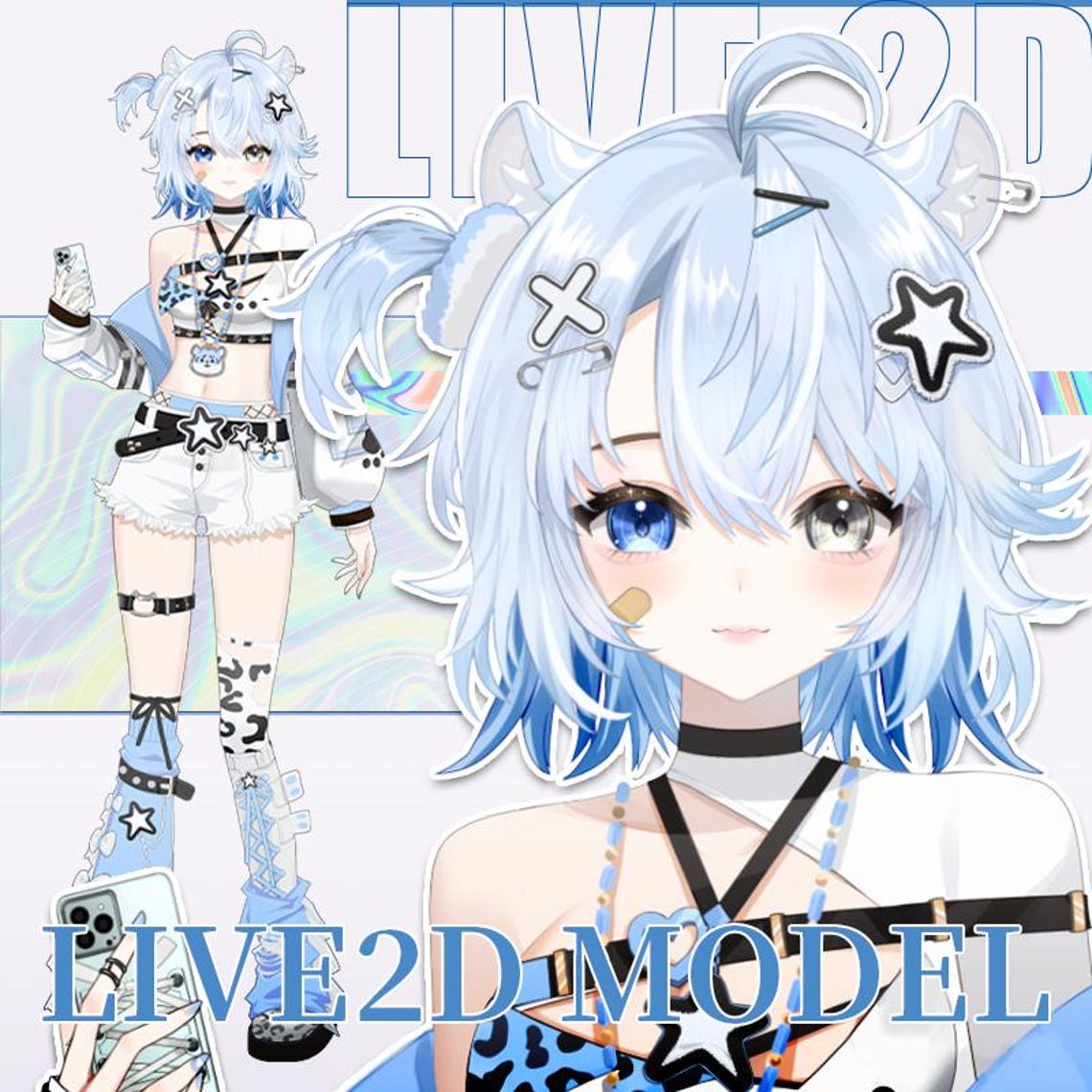 Live2dmodel Snow Leopard [premade Vtuber Model/fully Rigged/ready to ...