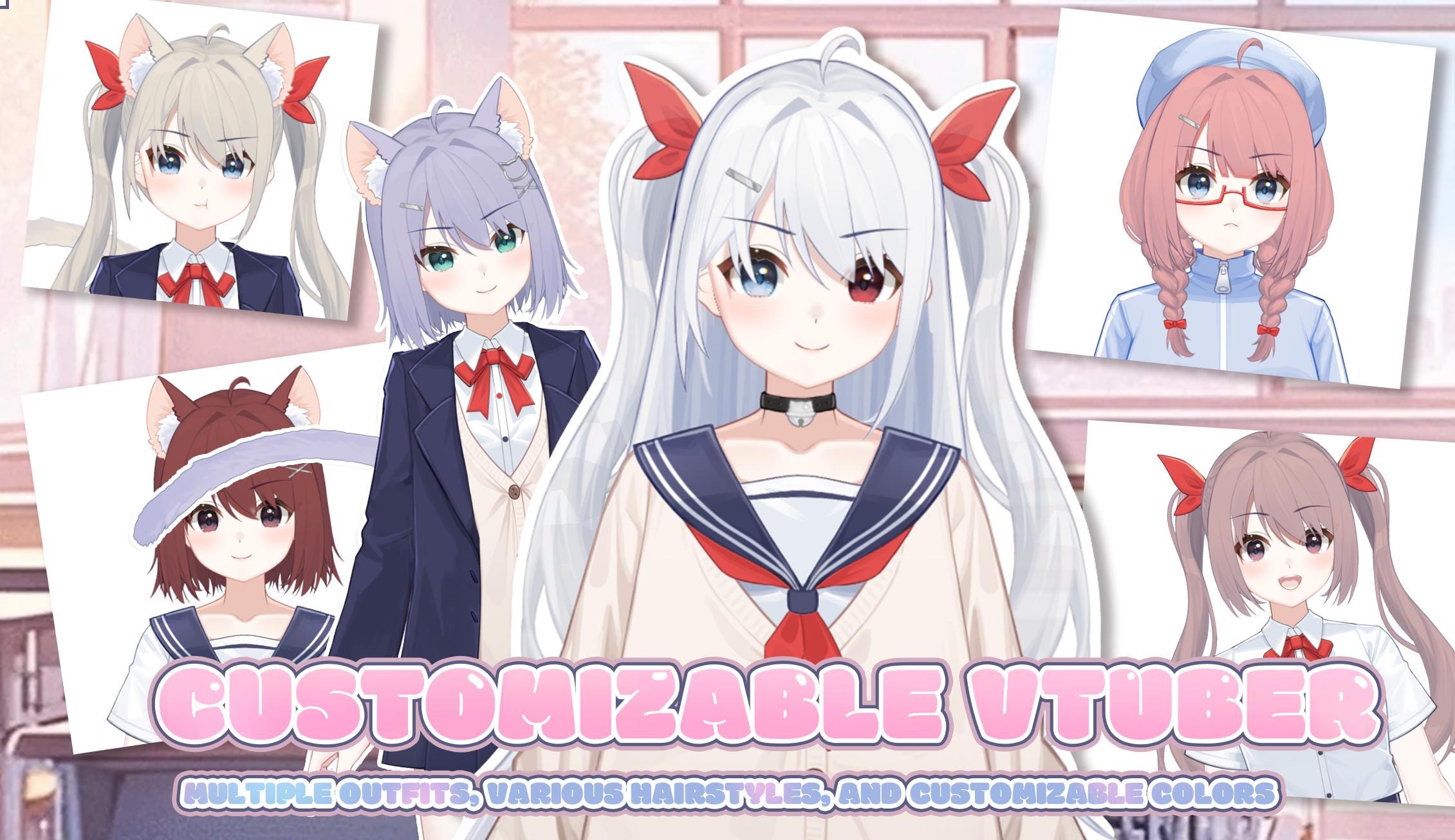 Live2dmodel Customizable JK Vtuber [premade Vtuber Model/fully Rigged ...