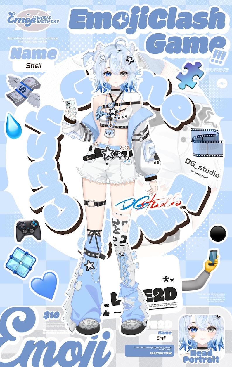 Live2dmodel Snow Leopard premade Vtuber Model/fully Rigged/ready to Use ...