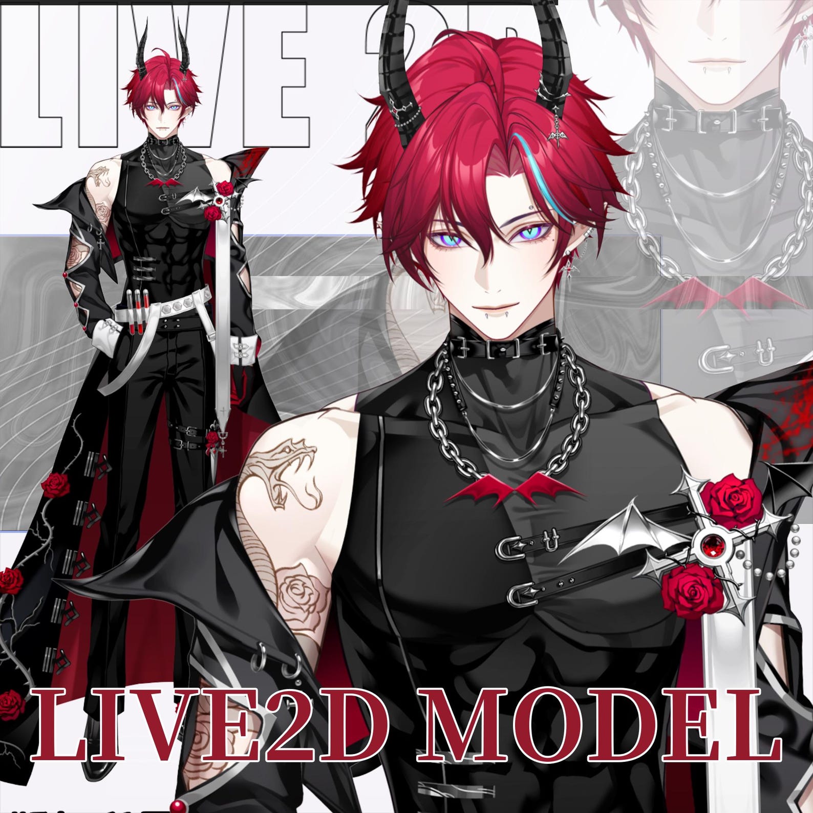Live2dmodel Redgrave [premade Vtuber Model/fully Rigged/ready to Use ...