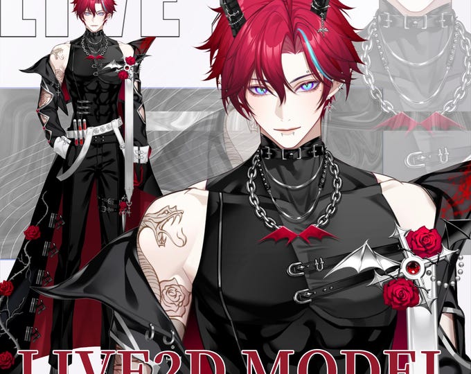 Live2dmodel Redgrave [premade Vtuber Model/fully Rigged/ready to Use ...