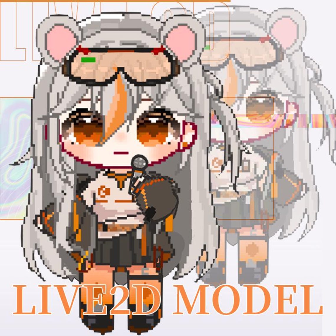 Live2d Model Pixel Bear [premade Vtuber Model/fully Rigged/ready to Use ...
