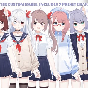 Live2dmodel Customizable JK Vtuber [premade Vtuber Model/fully Rigged ...