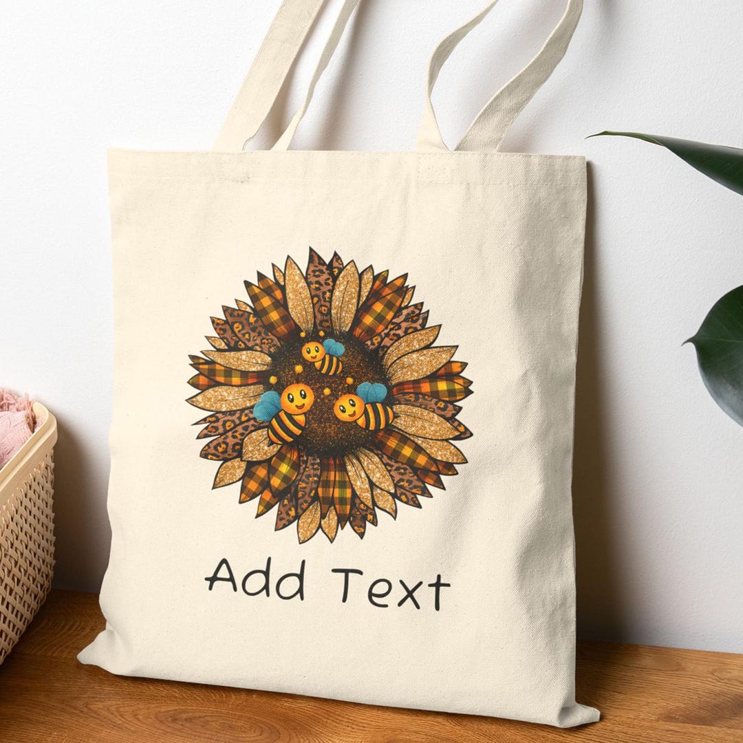 Leopard Sunflower Bee Bag, Cute Bee Bag, Summer Tote Bag, Bee Lover Bag ...